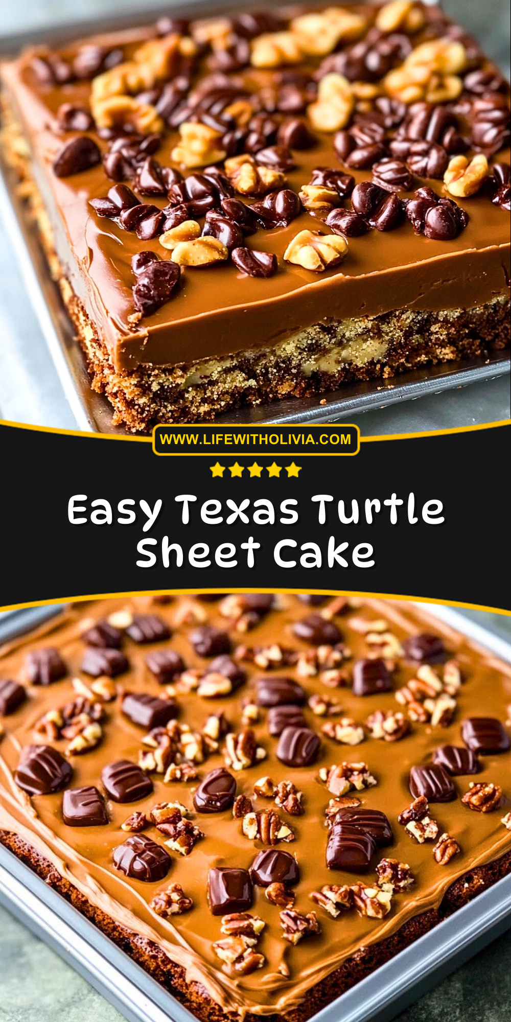 Easy Texas Turtle Sheet Cake