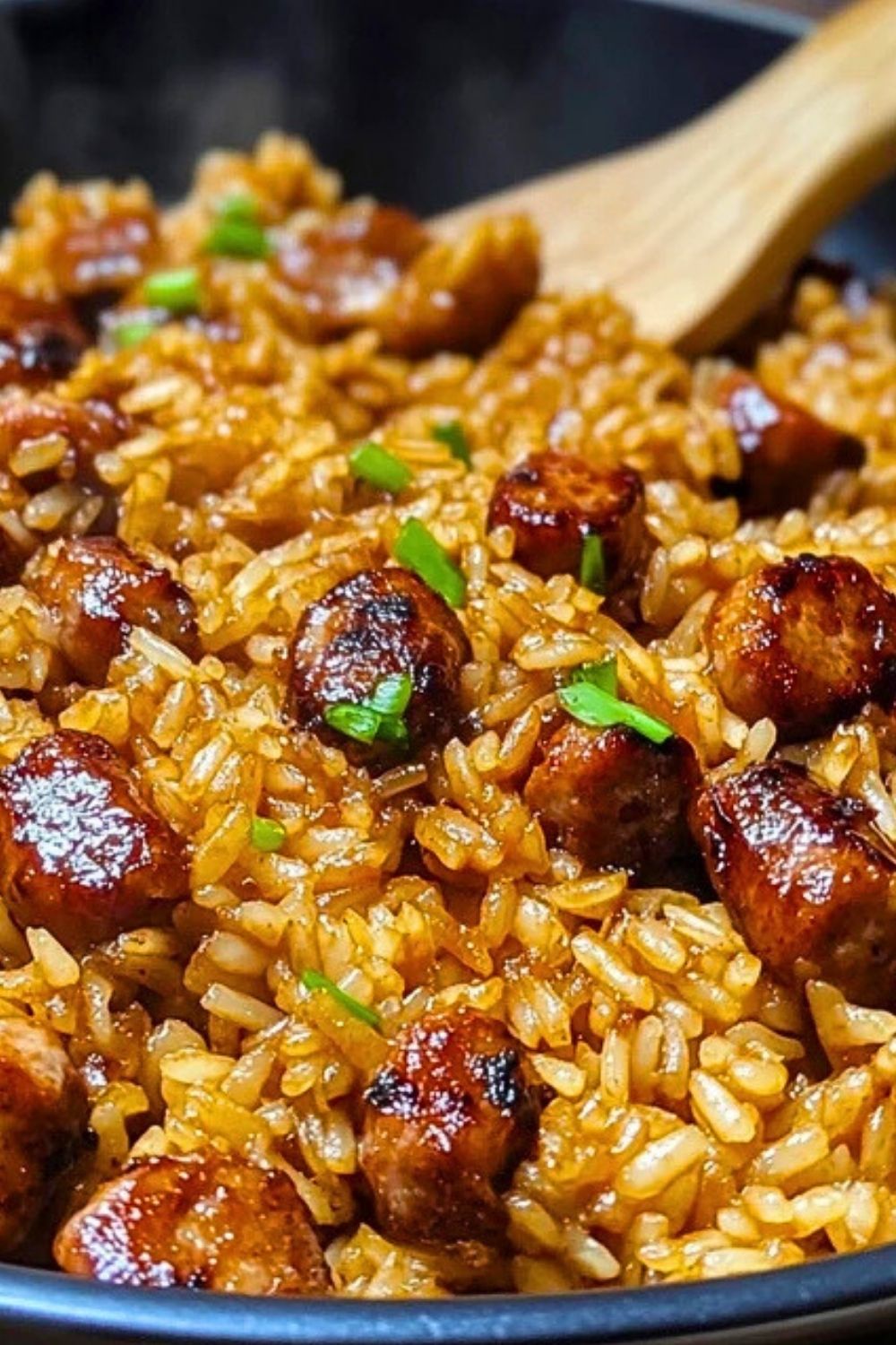 One-Pan Sweet and Tangy BBQ Sausage Rice