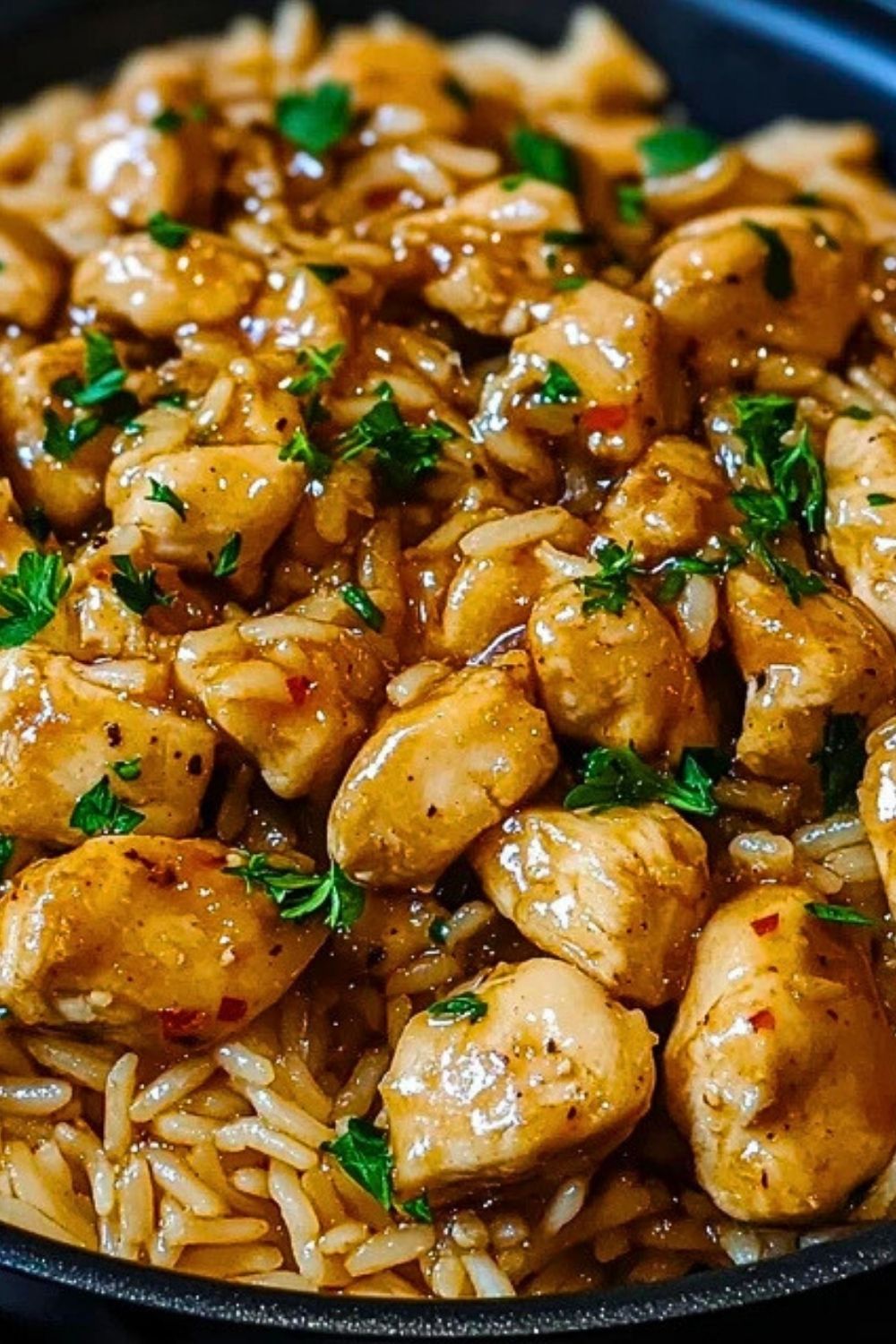 One-Pot Sassy Honey Garlic Chicken & Rice Pasta