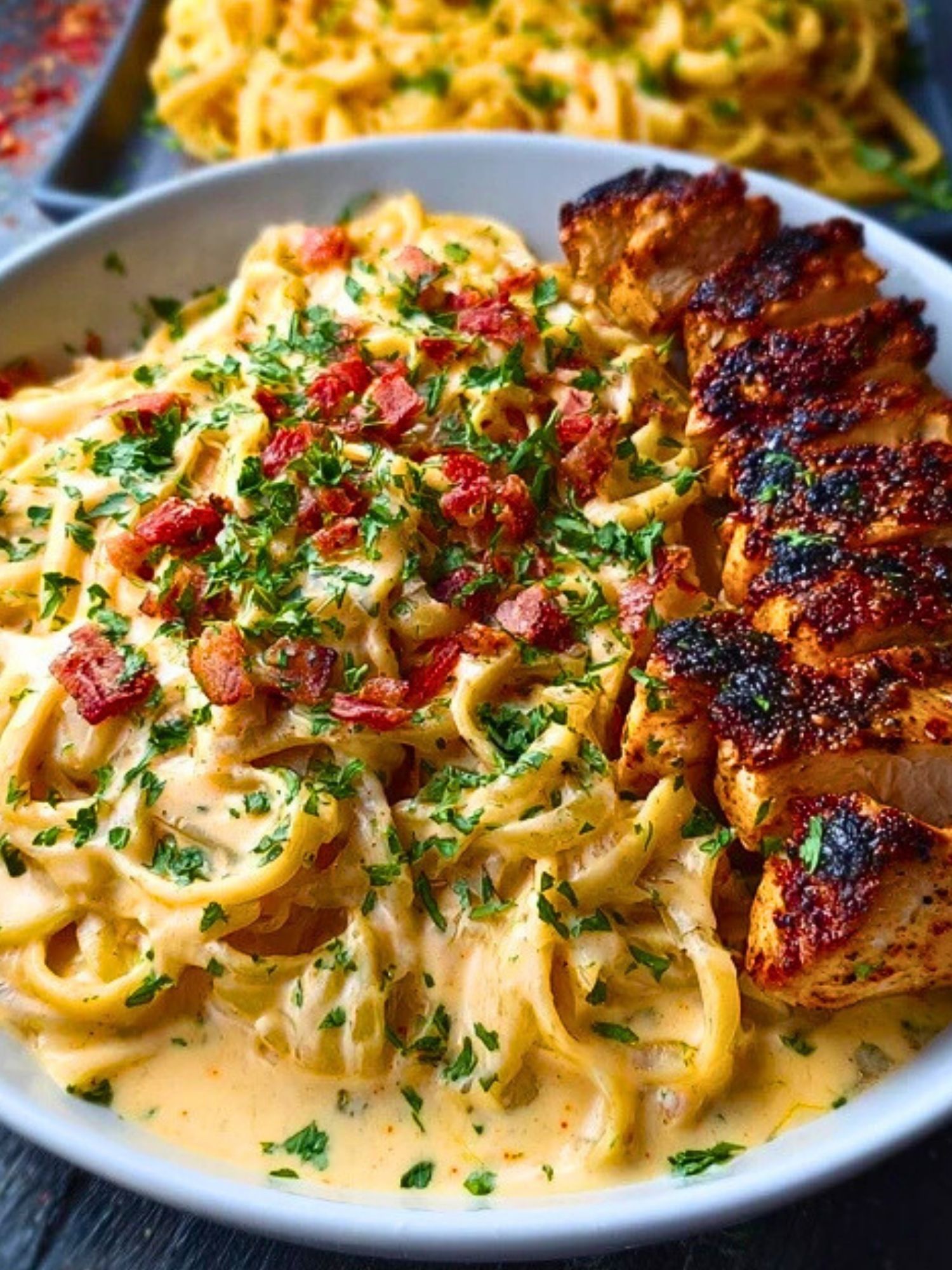 Creamy Cajun Chicken Linguine with Spicy Garlic Cheese Sauce