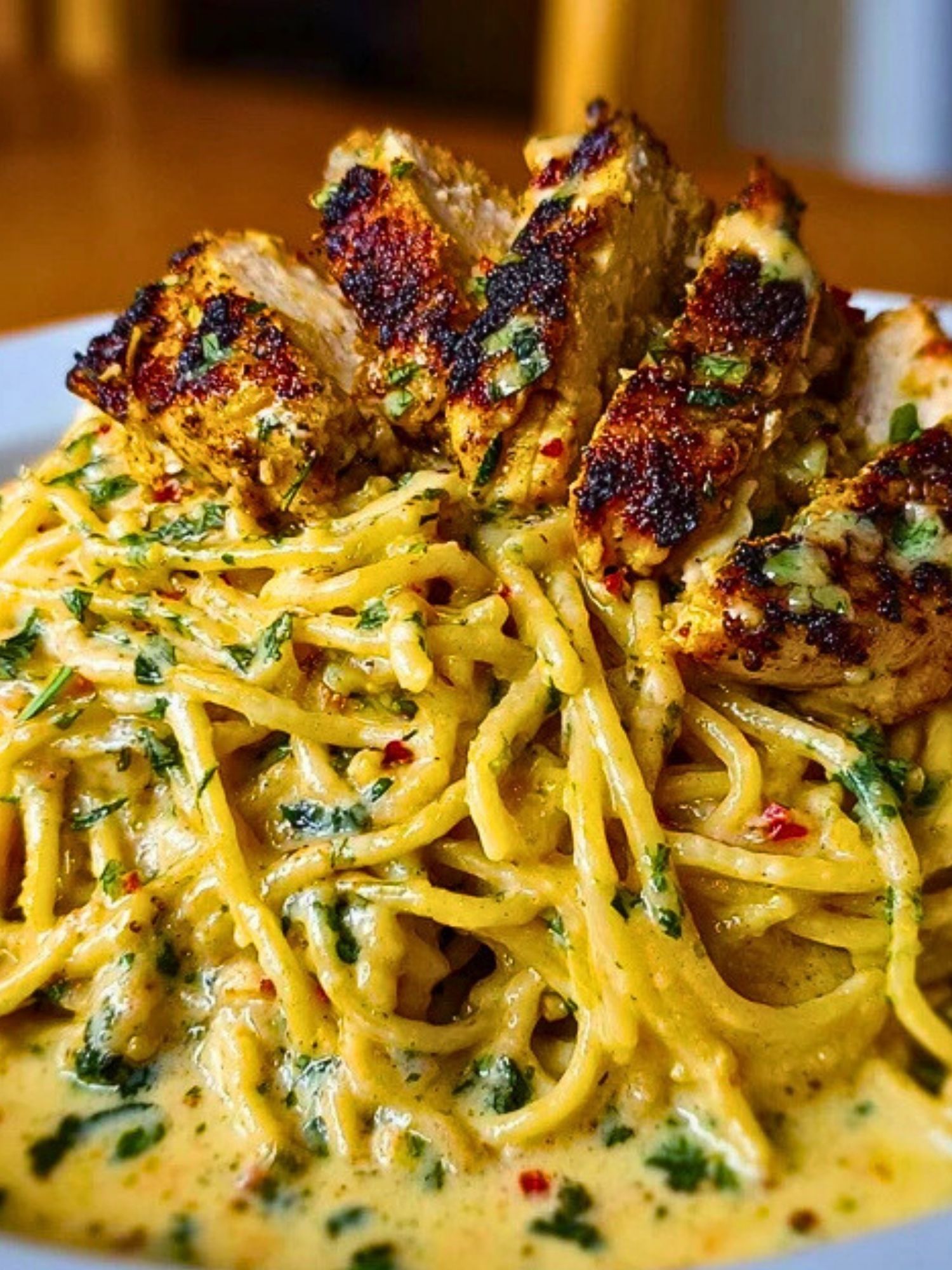 Creamy Cajun Chicken Spaghetti with Garlic Mozzarella Sauce