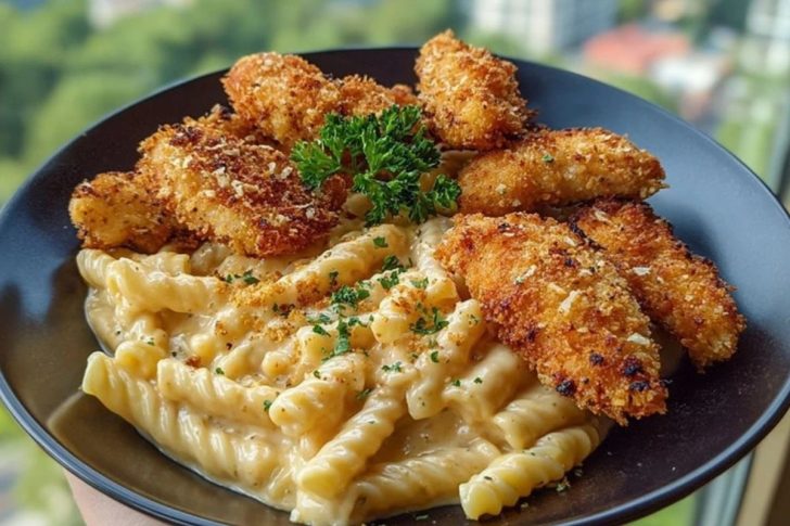 Parmesan Chicken Bites with Smoky Cajun Alfredo Gemelli
