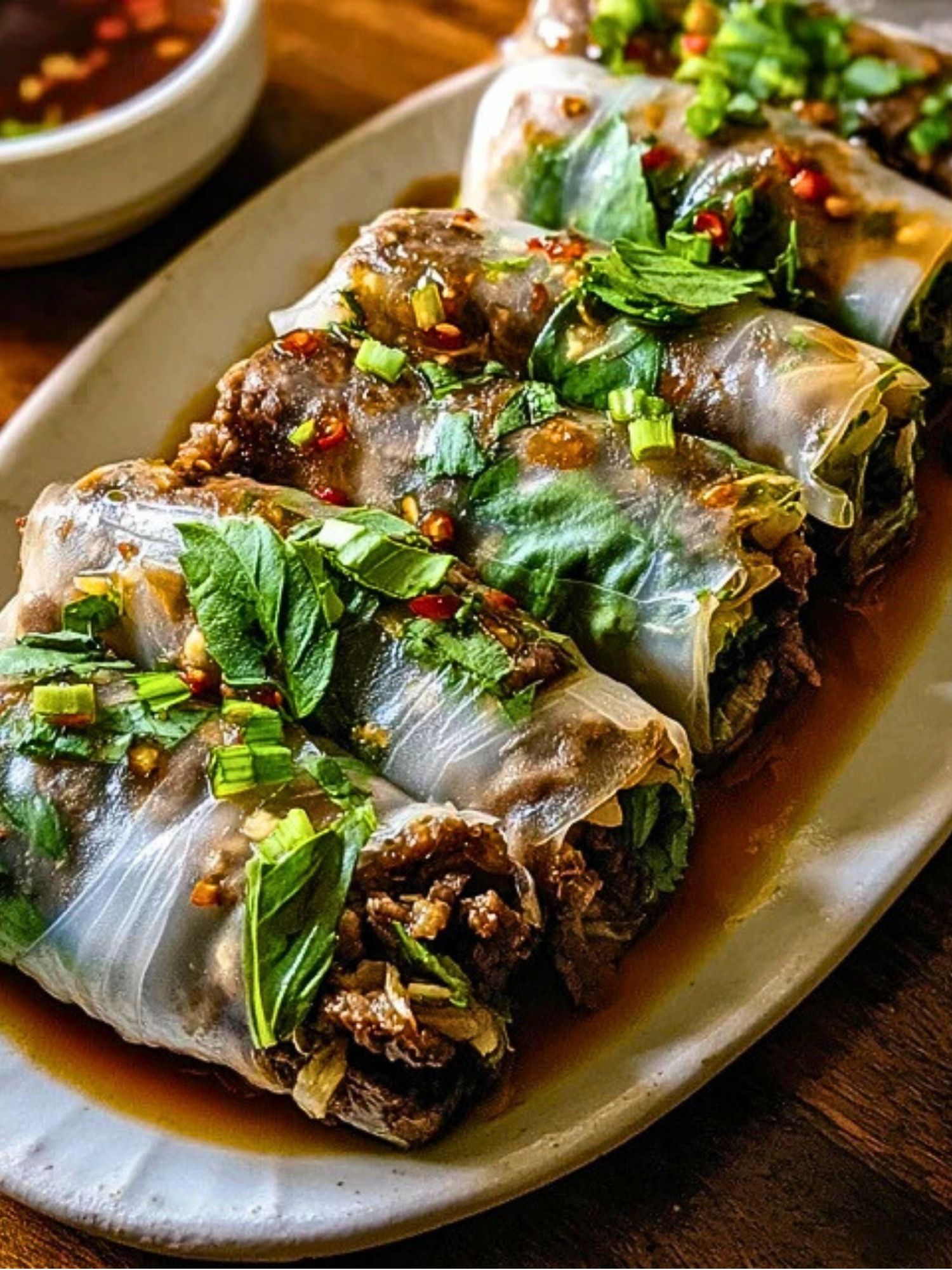 Thai Basil Beef Rolls